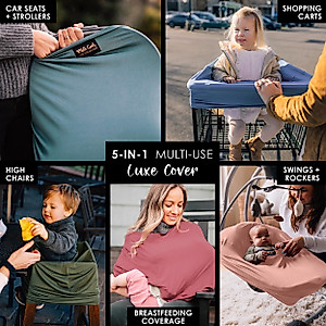 Milk Snob Original 5-in-1 Luxe Cover in Jade - Added Privacy for Breastfeeding, Baby Car Seat, Carrier, Stroller, High Chair, Shopping Cart, Lounger Canopy, Newborn Essentials, Nursing Top