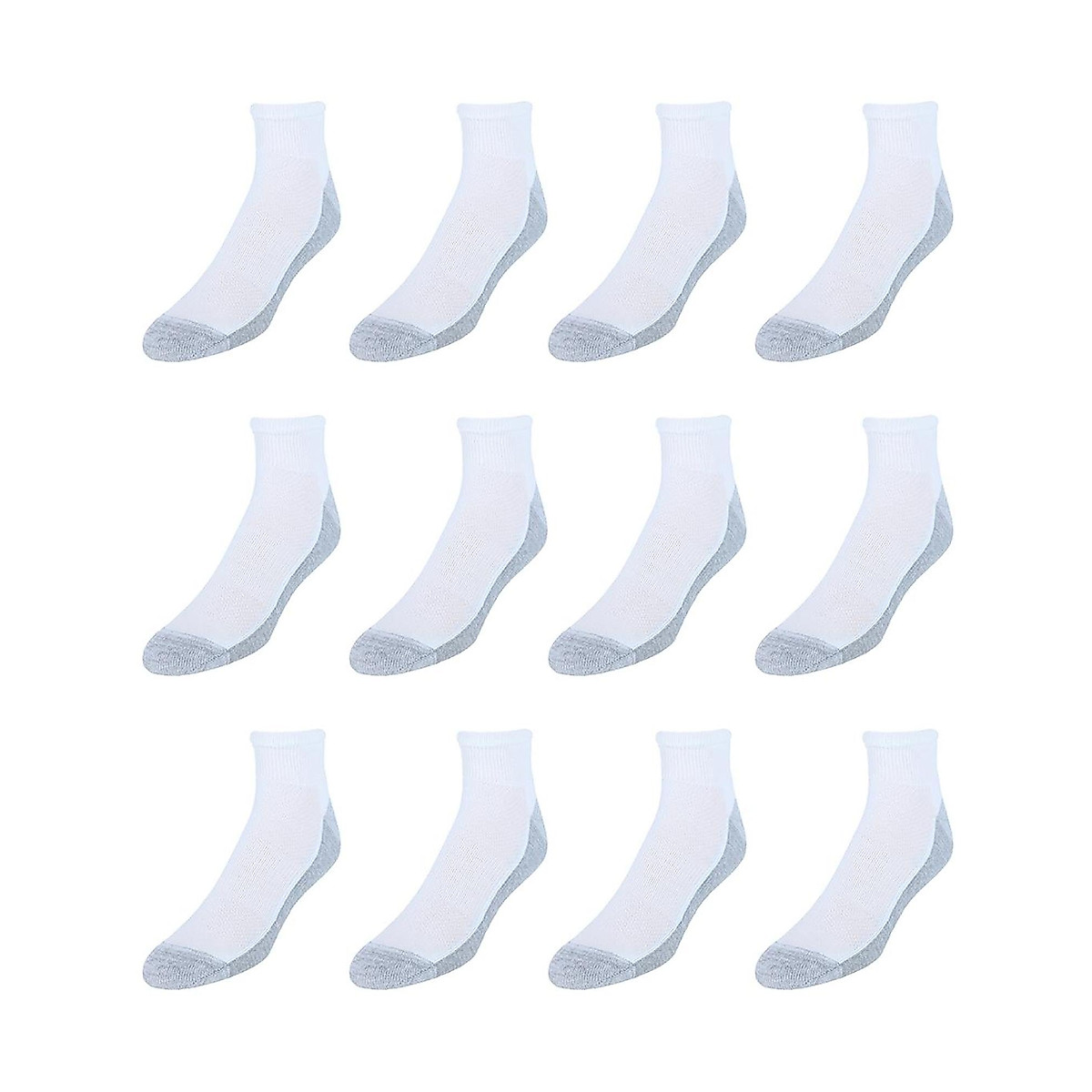 Hanes Men's, X-Temp Cushioned Ankle Socks, 12-Pack, White-12 Pack, 12-14
