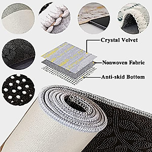 Exotic Jungle Area Rugs, Gold Tropical Flowers Bird Indoor Non-Slip Kids Rugs, Machine Washable Breathable Durable Carpet for Living Room Home Decor 3' by 4'