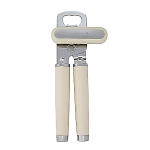 KitchenAid Classic Multifunction Can Opener and Bottle Opener Easy to Use, Razor Sharp Stainless Steel Cutting Wheel, Soft Ergonomic Handles, Almond Cream