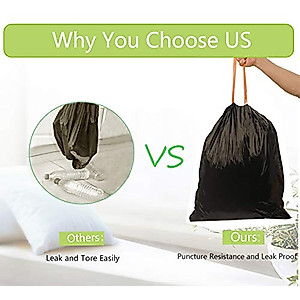 Besli 8 Gallon Black Drawstring Trash Bag Garbage Bag Trash Can Liner,0.9 Mil,90 Counts