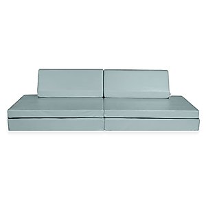 Foamnasium Blocksy Kids Couch, Indoor Foam Playset, 4 Piece Soft Toddler and Kids Active Play Couch for Crawling, Climbing, Fort Building and Jumping, Made in the US, Pewter, Medium
