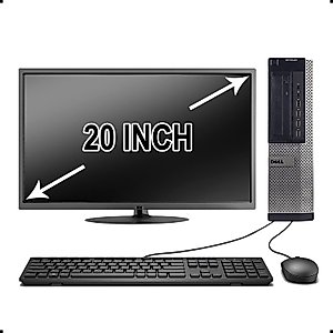 Desktop Computer Package Compatible With Dell OptiPlex 990, Intel Core i5, 16GB RAM, 2TB HDD, DVD, 20 Inch Monitor, Keyboard, Mouse, Bluetooth and WiFi Adapters, Windows 10 Pro (Renewed)