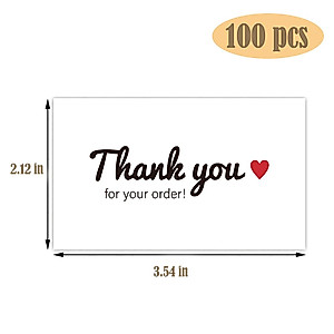 Lannso Thank You Cards Small Business, 100 PCS Thank You Cards for Retail Store, 2x3.5 Inch, Recommended for Online Retailers, Small Business Owners and Local Stores (QS214)