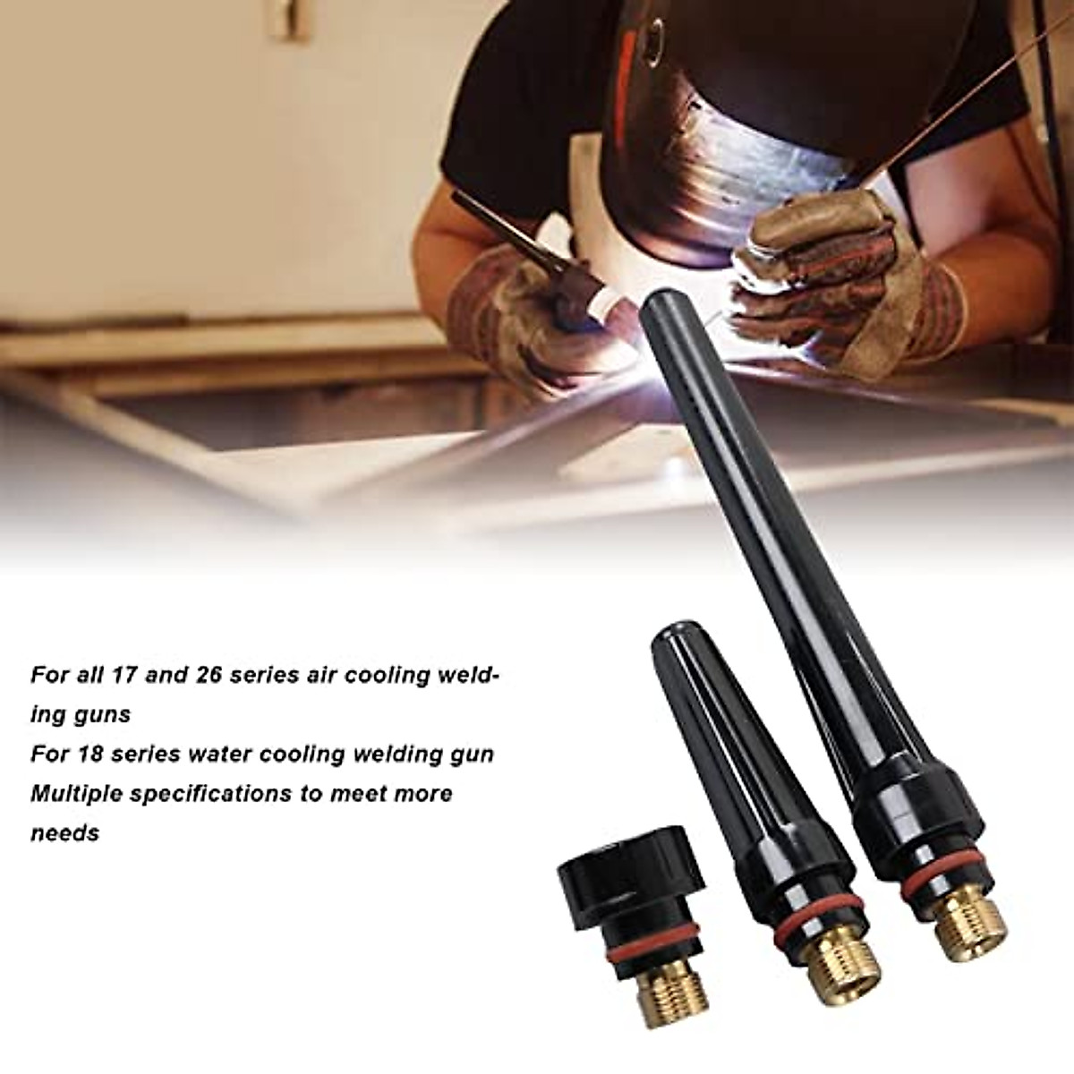 Welding Gun Accessories, Good Compatibility Replacement Parts Electrode Nozzles Kit Easy To Install Glass Cups Color O Rings for WP17 WP18 WP26 Welder