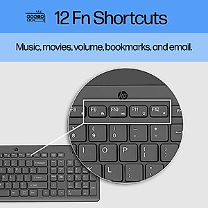 HP 150 Wired Keyboard with Numeric Keypad - Silent-Touch Chiclet Keyboard - Ergonomic, Comfortable - USB Plug-and-Connectivity, LED Indicators (664R5AA, Black)