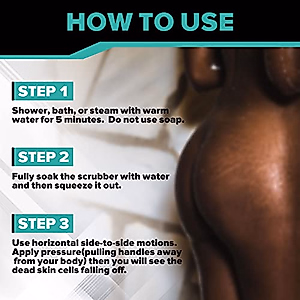 Exfoliating Back Scrubber for Shower - 33" Long with Easy Grip Handles, Dual-Sided, Durable, Deep Clean, Lathers & Massages, Body Wash Compatible, Skin-Friendly, Perfect for Men & Women