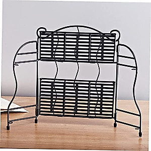 VOSAREA 1pc Black Office Shelf Metal Sheet Sundries Holder Storage Racks Toiletry Holder Rack