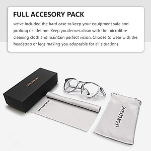 LeonDesigns Anti-Fog Stylish Round Safety Glasses Side Shields | UV Eye Protection HD Blue Light Blocking Glasses | Comfortable Clear Lab Goggles for Men and Wome (Black)