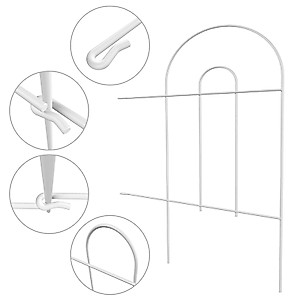 AMAGABELI GARDEN & HOME 35 panels Decorative Garden Fences and Borders for Dogs 18in(H)×50ft(L) No Dig Metal Fence Panel Garden Edging Border Fence For Animal Barrier Fencing for Flower Bed Yard White