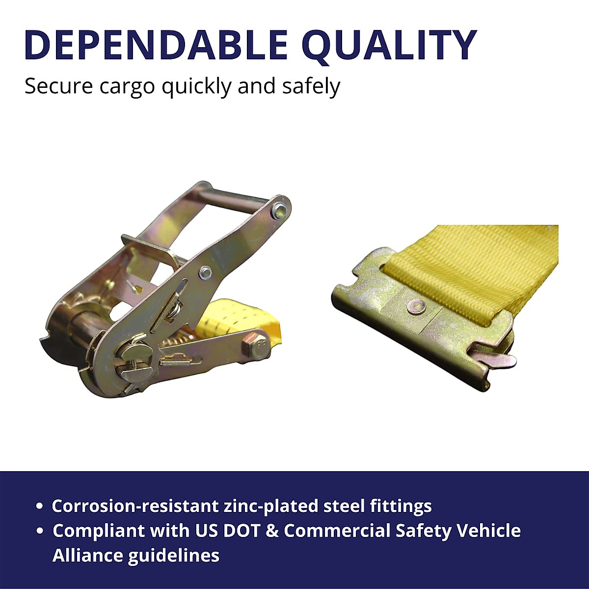 8 Pack E-Track Ratchet Straps 2" x15' 4400LB Tie Down