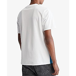 Calvin Klein Men's Relaxed Spray Painted Crewneck T-Shirt, Brilliant White