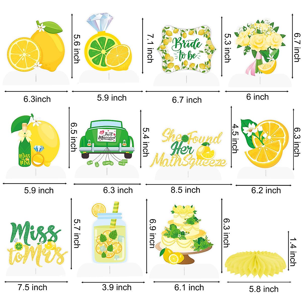 Lemon Bridal Shower Centerpiece Honeycomb She Found Her Main Squeeze Lemon Table Centerpiece Decoration for Lemon Theme Bridal Shower Wedding Engagement Bachelorette Party Supplies