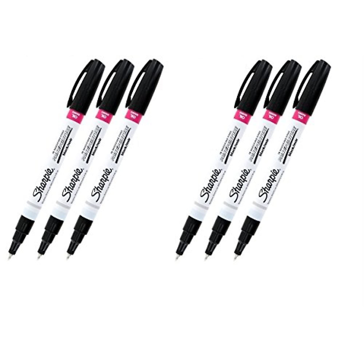 Sharpie Oil-Based Paint Marker, Extra Fine Point, Black Ink,Pack of 6