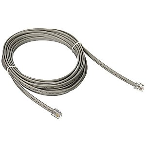 C2G 09600 RJ12 6P6C Straight Modular Cable, Ethernet Network Cable, 14 Feet (4.26 Meters), Silver