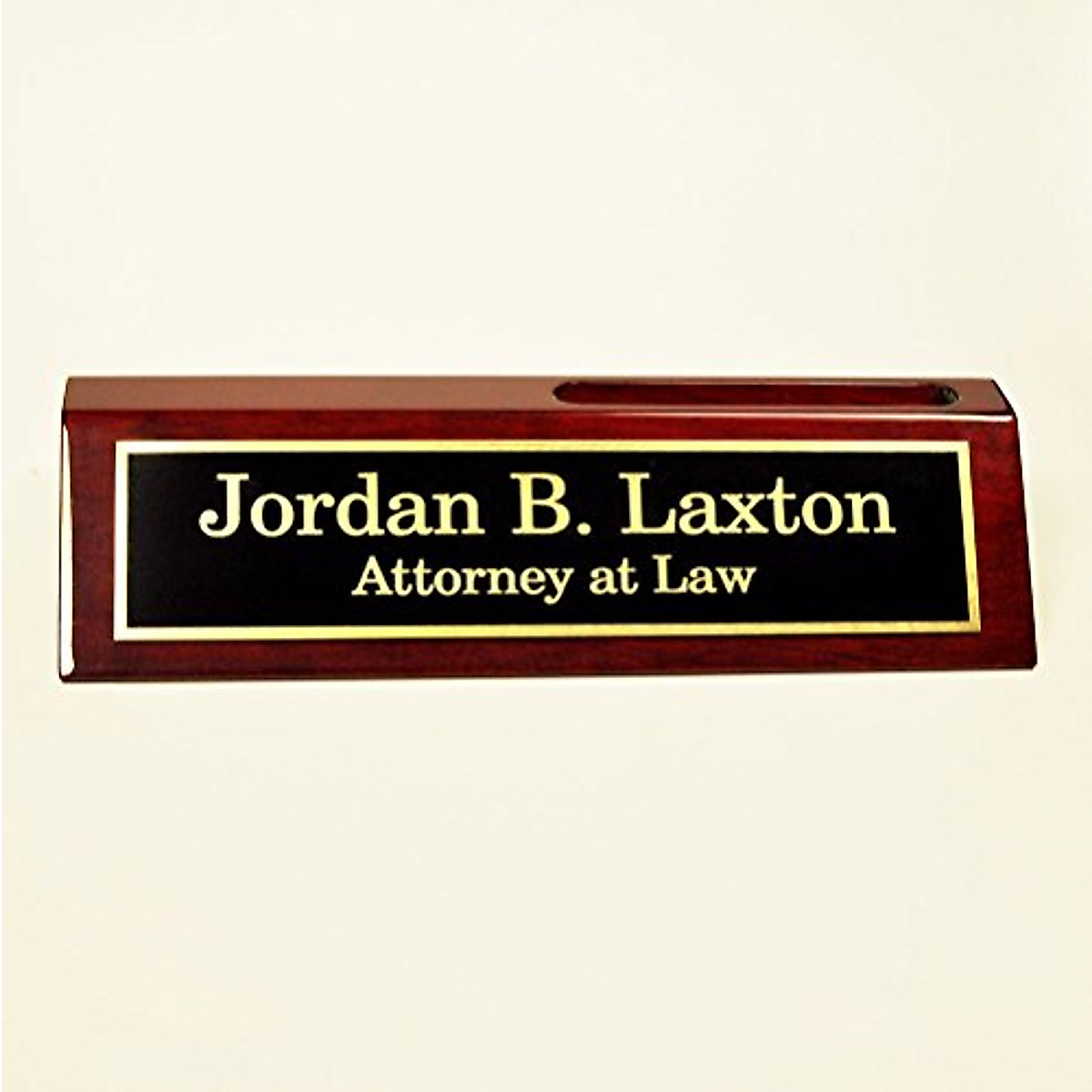 Desk Name Plate with Card Holder | Custom Name Plate | Personalized Desk Plate with Business Card Holder