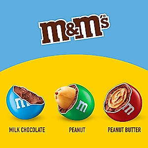 M&M'S Peanut, Peanut Butter & Milk Chocolate Variety Pack Full Size Milk Chocolate Candy Assortment, 30.58 oz 18 ct