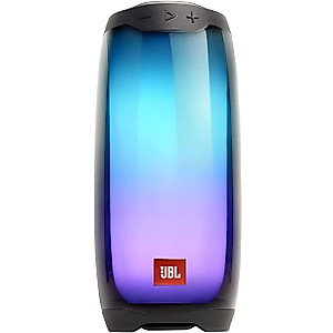 JBL Pulse 4 Waterproof Portable Bluetooth Speaker with 360 Color LED and Deluxe Hardshell Travel Case (Black)