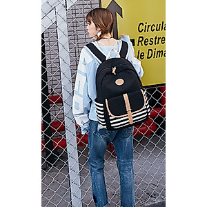 Sugaroom Canvas Bookbags School Backpack Laptop Schoolbag for Teens Girls High School