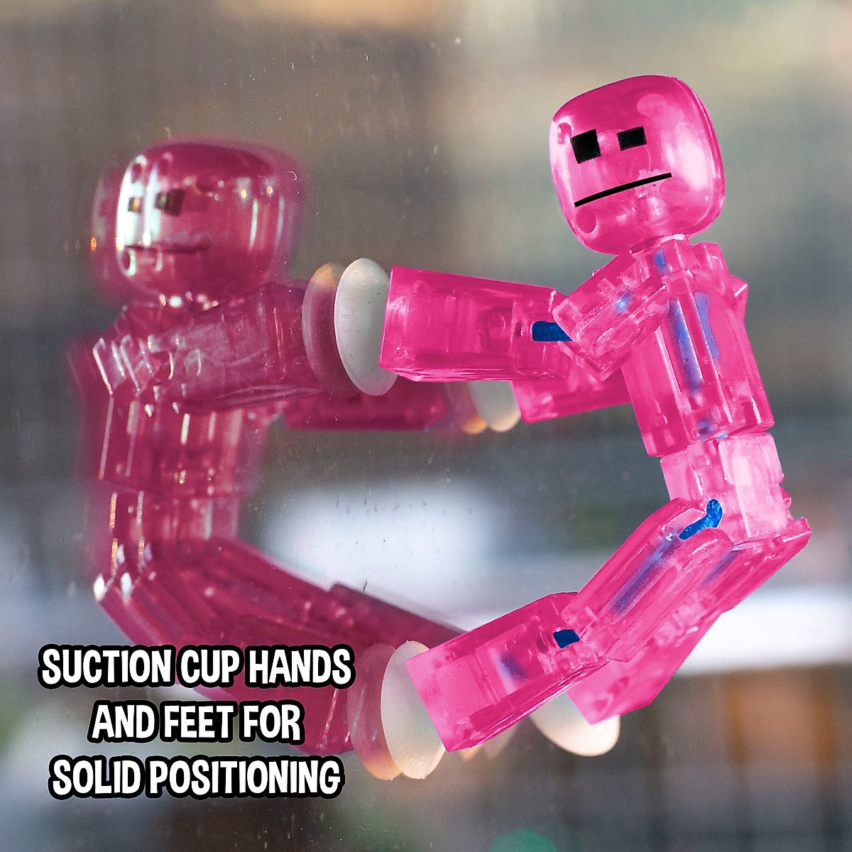 StikBot Zing, Set of 8 Clear Collectable Action Figures and Mobile Phone Tripod, Create Stop Motion Animation, Great for Kids Ages 4 and Up