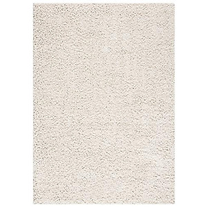 SAFAVIEH Venus Shag Collection 2'7" x 5' Ivory VNS520A Solid Non-Shedding Living Room Bedroom Dining Room Entryway Plush 1.8-inch Thick Area Rug