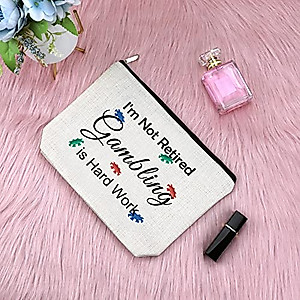 Casino Lovers Gift Makeup Bag Retirement Gifts for Grandmother Gambler Gift Women Novelty Gambling Cosmetic Bag Slot Machine Gifts Birthday Graduation Mothers Day Gift for Her Travel Cosmetic Pouch