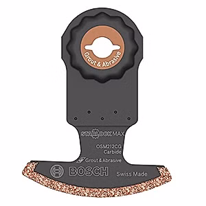 BOSCH OSM212CG 1-Piece 2-1/2 In. x 1/8 In. StarlockMax Oscillating Multi Tool Grout & Abrasive Carbide Grit Segmented Saw Blade for Extreme-Duty Applications in Grout Removal
