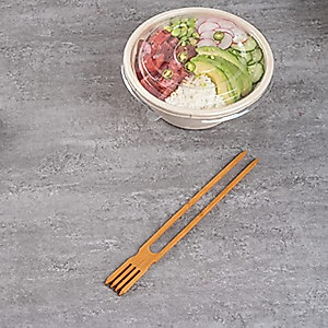Restaurantware 10 Inch All-In-One Chopsticks With Fork 100 Multi-Functional Chopstick Utensil Combo - Durable Sustainable Bamboo Fork Chopsticks For Home Travel Or Take Out