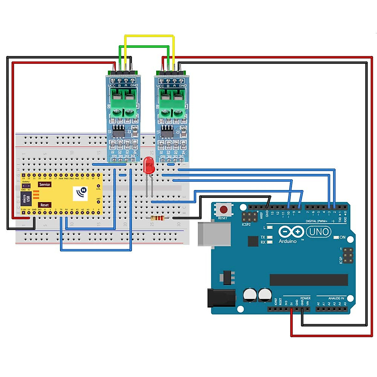 ANMBEST 10PCS MAX485 RS485 Transceiver Module TTL UART Serial to RS-485 Module for Arduino Raspberry Pi Industrial-Control