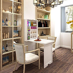 Casart Multi-Function Computer Desk, Wall Mounted Fold Out Table, Convertible Desk Writing Desk for Home and Office