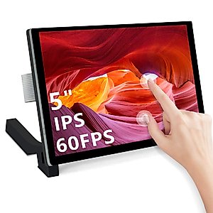 Miuzei Touchscreen with Fan, 5 inch IPS Touch Screen LCD Display, 800X480 Capacitive Monitor, DSI Connection Gaming Screen