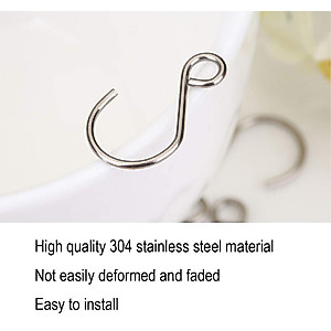 [80 Pack] Crystal Bead Curtain S Shape Hook 25mm Mini Stainless Steel Wire Hook DIY Jewelry Accessories Tiny Ornament Hooks for Sun Catcher Glass Ball Chandelier Pendant Christmas Tree Baubles