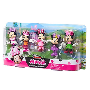 Disney Junior Minnie Mouse 3-inch Collectible Figure Set, 5 Piece Set, Officially Licensed Kids Toys for Ages 3 Up by Just Play