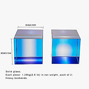 LONGWIN Crystal Bookends Decorative Heavy Duty Book End for Shelves Non Skid Bookends Book Stopper for Heavy Books - Teacher Appreciation Gifts Pack of 1 Pair