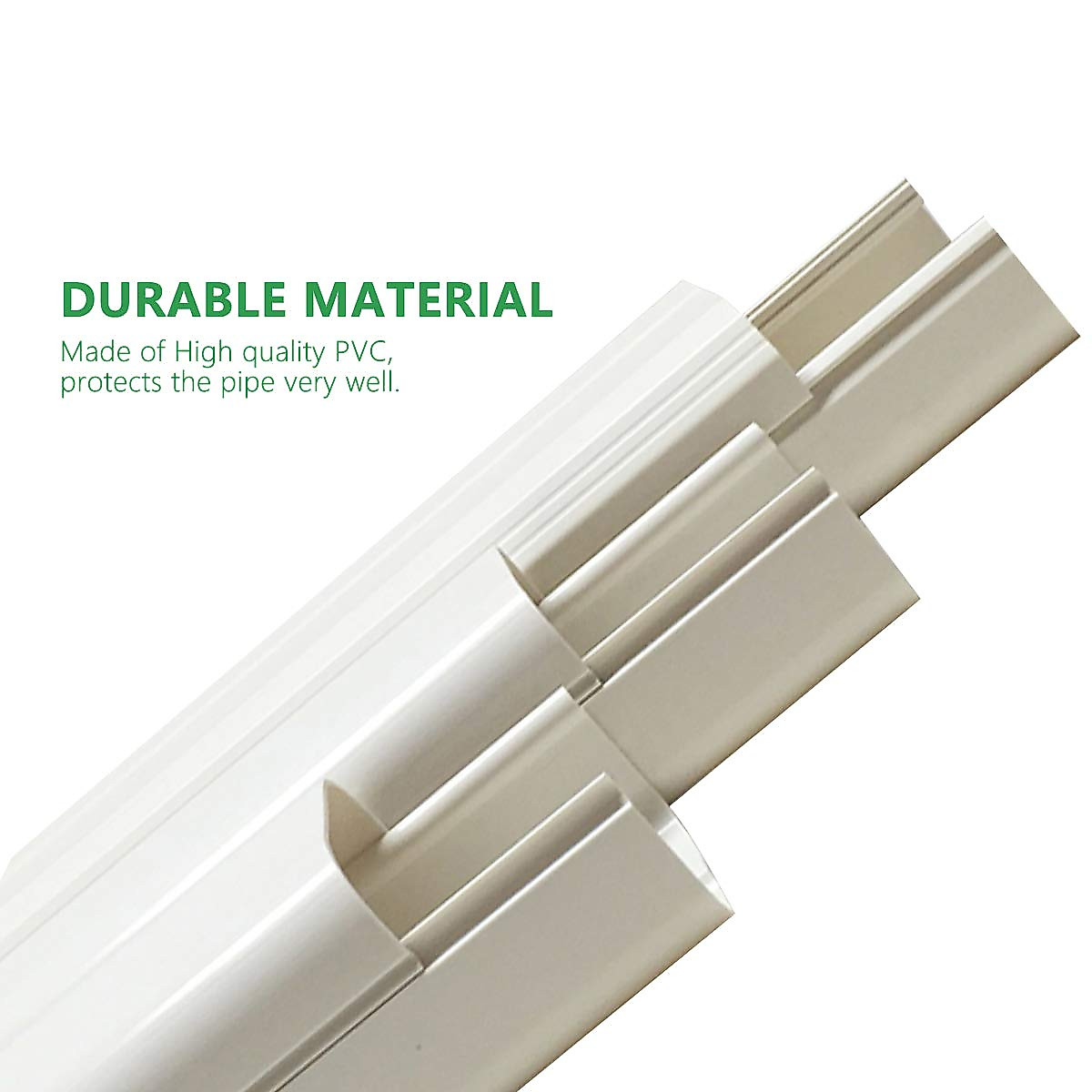 Forestchill 4in 7.5ft Decorative PVC Line Set Cover Kit for Ductless Mini Split Air Conditioner, Central AC and Heat Pump Systems