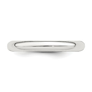IceCarats 925 Sterling Silver 3mm Comfort Fit Plain Classic Wedding Band Ring Size 6