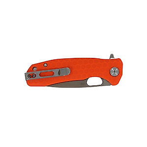 Western Active Honey Badger Medium Pocket Knife EDC Drop Point Folding Utility Knife 3.2" Steel Blade, Reversible Pocket Clip, Folding Pocket Knife - (2.9oz) Drop Point Medium Orange D2 HB1060