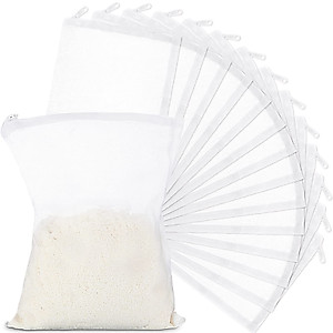 Geiserailie 15 Pieces Aquarium Filter Media Bags 150 μm Fine Filter Bags Mesh Reusable Bags with Zipper for Activated Carbon Resins Filter (Nylon, 5.5 x 7.9 Inch)
