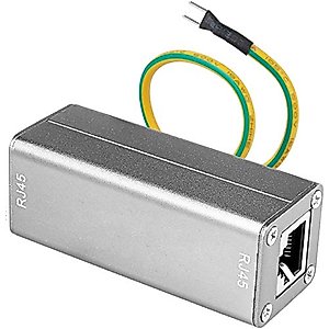 RJ45 Ethernet Surge Protector Gigabit - Gigabit GbE PoE/High PoE+ (HPoE) 1000 Mbps LAN Network Thunder Lighting Surge Protection