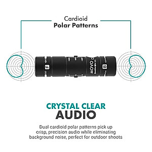 Movo DoubleMic-UC Dual Capsule Phone Microphone for USB-C Devices- Two-Sided Cardioid Condenser Android Shotgun Mic for Video Recording- Professional Microphone for Samsung, iPad Pro, Google Pixel