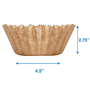 Natural Unbleached Brown Biodegradable Extra Large Coffee Filters 10, 12, 13, 14, 15 Cup Basket for Commercial, Home Coffee Maker Extra High Extra Wide, Anti ground, 9.75" Flattened Diameter (100 Pcs)