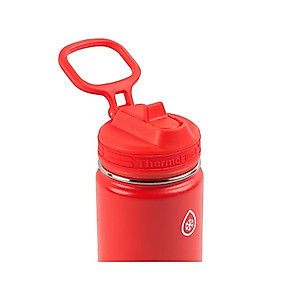 ThermoFlask 16oz Stainless Steel Water Bottle, 2-Pack, Red and Aquamarine