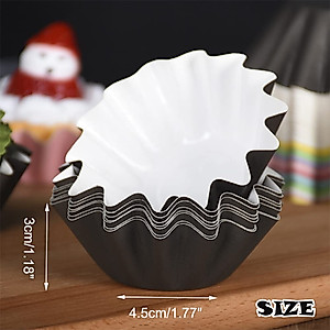 100 PCS Baking Cups Cupcake Liner Flared Brioche Standard Muffin Wrappers Greaseproof Coated Paper Cup for Wedding Birthday Holiday Party or Baby Shower (Brown)