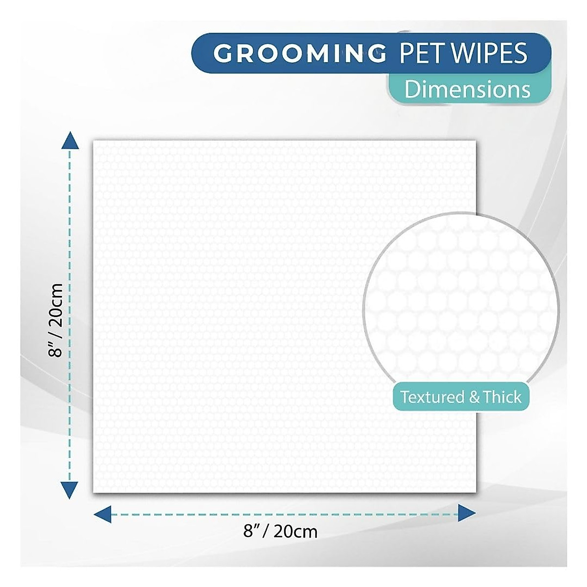 VET PRIME CARE Pet Grooming Wipes for Dogs & Cats, 8” x 8” Plant-Based, Wipes for Cleaning & Deodorizing, Suitable for Pets Body Like Face, Paws, Belly, and Butt, Unscented - 100 Count