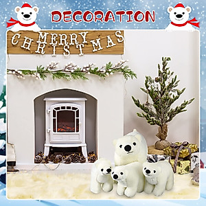 Zubebe 4 Pcs Polar Bear Stuffed Animal Set Large White Stuffed Bear Soft Polar Bear Plush Toy Cuddly Bear Gifts for Birthday Christmas Decoration (Polar Bear Style)(Polar Bear Style)