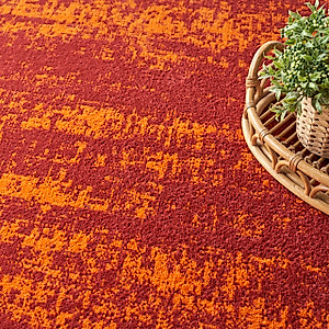 Nourison Essentials Indoor/Outdoor Solid Abstract Red 9' x 12' Area Rug, Easy Cleaning, Non Shedding, Bed Room, Living Room, Dining Room, Backyard, Deck, Patio (9x12)