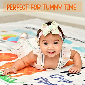 BABYFEFE Baby Monthly Milestone Blanket - Jungle Safari Milestone Blanket, Boy & Girl, Unisex Nursery Decor 60x40 Photography Backdrop