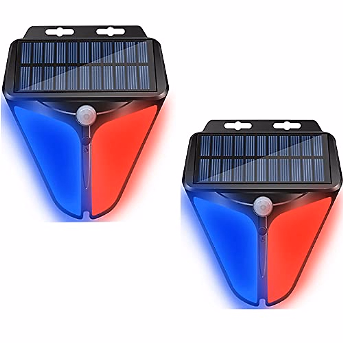 Aolyty Solar Strobe Warning Lights with 90DB Alarm Outdoor 2Pack, 4 Working Modes Solar Power Motion Sensor Alarm Light Waterproof Security Siren Light for Fence Pasture Home Farm Barn Villa Yard