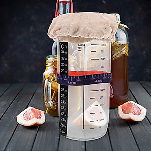 1 Set Tank with Scale Glass Jar Sourdough Bottle with Scale Sourdough Starter Jar Kit Sealing Canister Glass Container Sealed Container Glass Storage Kettle