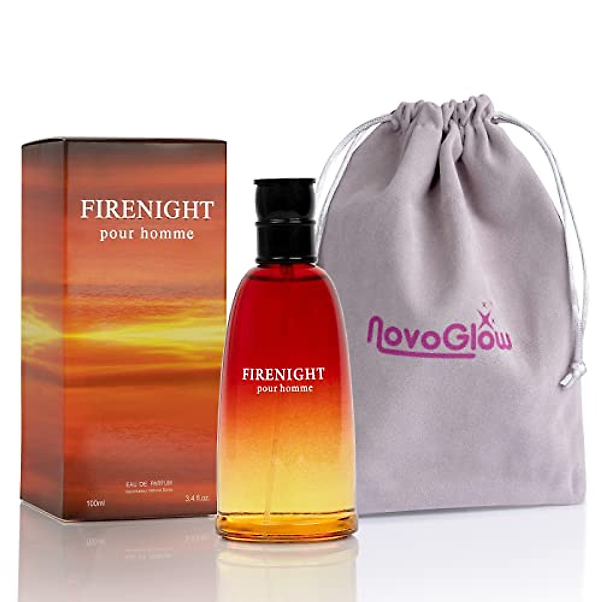 Firenight Pour Homme- Eau De Toilette Spray Perfume, Fragrance For Men- Daywear, Casual Daily Cologne Set with Deluxe Suede Pouch- 3.4 Oz Bottle- Ideal EDT Beauty Gift for Birthday, Anniversary